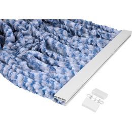 Berger Chenille-Flauschvorhang, blau / wei&szlig; 200 x 100 cm - T&uuml;rvorh&auml;nge & Fliegengitter