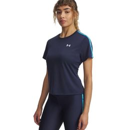 Trainingsshirt Under Armour, Damen, Gr. M, gelb (washed navy, high vis gelb, wei&szlig;), Obermaterial: 100% Polyester, Shirts, sportliche Passform, schnell trocknend, atmungsaktiv