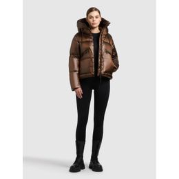 Steppjacke Khujo "LUNA", Damen, Gr. S, copper braun, 100% Nylon, unifarben, regular fit h&uuml;ftlang, eingesetzt elastischer Bund mit Windstopper, Jacken Steppjacke