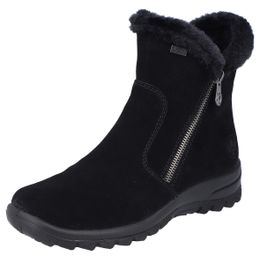 Winterstiefelette Rieker, Damen, Gr. 36, schwarz, Textil, Veloursleder, Schuhe Winterstiefelette, mit wasserabweisender RiekerTEX-Membran