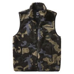 Steppweste Brandit "Brandit Herren Teddyfleece Vest Men", Herren, Gr. L, schwarzcamo, 100% Polyester, Westen Steppweste