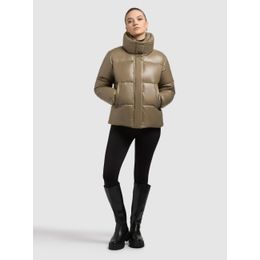 Steppjacke Khujo "NALA", Damen, Gr. S, cane braun, 100% Nylon, unifarben, regular fit, eingesetzt elastischer Bund mit Windstopper, Jacken Steppjacke