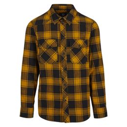 Langarmhemd Brandit "Brandit Herren Checked Shirt", Herren, Gr. 4XL, US-Gr&ouml;&szlig;en, schwarz, gelb, 100% Baumwolle, normal, Hemden