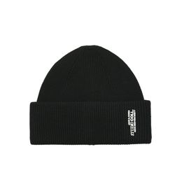 Jack & Jones Beanie JACK & JONES "JACCOLL REGULAR BEANIE NOOS", Damen, schwarz, Strick, Viskosemischung, bedruckt, M&uuml;tzen Beanie