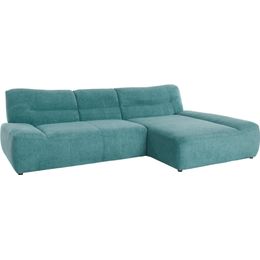 Ecksofa DOMO collection "Cesena moderne Polsterecke mit flachen Armlehnen, L-Form", blau (petrol), B:288cm H:81cm T:175cm, Sofas, Ecksofa, fester Sitzkomfort, frei im Raum stellbar