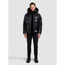 Steppjacke Khujo "ALST", Herren, Gr. L, schwarz, 100% Nylon, unifarben, regular fit, eingesetzt elastischer Bund mit Windstopper, Jacken Steppjacke