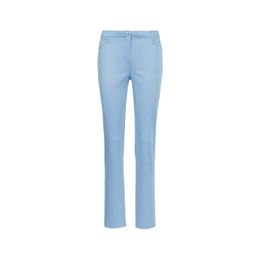 Stoffhose GOLDNER "Baumwollhose mit Dehnbund", Damen, Gr. 38, N-Gr, blau (hellblau), Obermaterial: 98% Baumwolle CO. 2% Elasthan EL., normal, Hosen Stoffhose, Ohne