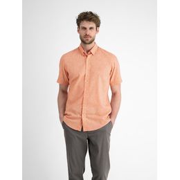 Kurzarmhemd Lerros, Herren, Gr. XXL, N-Gr, pale papaya, Web, Obermaterial: 60% Polyester, 40% Baumwolle, meliert, regular fit taillenbedeckt, Hemden, mit Logo Stickerei