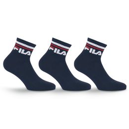 Kurzsocken Fila, Damen, Gr. 35-38, navy, Baumwollmischung, elastisch, Socken, Cotton-Mix, Unisex, Kontraststreifen