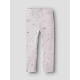 Leggings name it "NMFVIVIAN 2P AOP LEGGING", M&auml;dchen, Gr. 92, N-Gr, lavender fog pack:pale aqua, Jersey, Obermaterial: 95% Baumwolle, 5% Elasthan, bedruckt, regular fit lang, Hosen Leggings