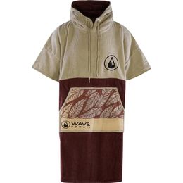 Wave Hawaii Cotton Velours Leevs Unisex Poncho dunkelbraun L - Herrenshirts, -hemden & -pullover