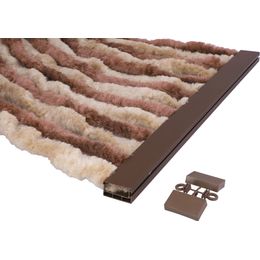 Berger Chenille-Flauschvorhang, braun / beige 200 x 100 cm - T&uuml;rvorh&auml;nge & Fliegengitter