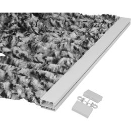 Berger Chenille-Flauschvorhang, wei&szlig; / schwarz 200 x 100 cm - T&uuml;rvorh&auml;nge & Fliegengitter