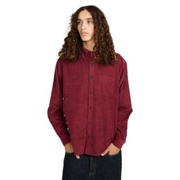Langarmhemd Element "Button Down Regular Corduroy", Herren, Gr. S, US-Gr&ouml;&szlig;en, zinfandel, Obermaterial: 100% Walkfrottier;, Hemden