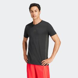 T-Shirt adidas Performance "DESIGNED 4 TRAINING 3-STREIFEN", Herren, Gr. XL, schwarz, Obermaterial: 81% Polyester, 14% Lyocell, 5% Elasthan, Rundhals, Shirts T-Shirt