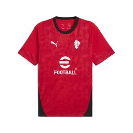Trainingsshirt Puma "AC Milan Trainingstrikot Herren", Herren, Gr. M, rot (for all time rot schwarz), Obermaterial: 100% Polyester. Einsatz: 100% Polyester, bedruckt, slim fit, Rundhals, Shirts