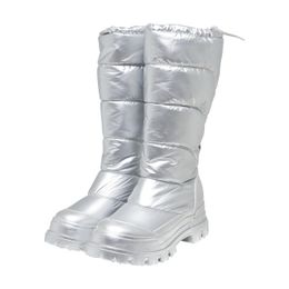 Stiefel Buffalo "Buffalo aspha snow puffer", Damen, Gr. 38, silber, unifarben, Schuhe Stiefel