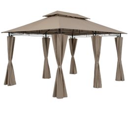 Casaria Pavillon Topas Taupe 3x4m UV-Schutz 50+