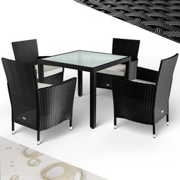 Casaria Polyrattan Garten-Sitzgruppe Bali 5-tlg Schwarz