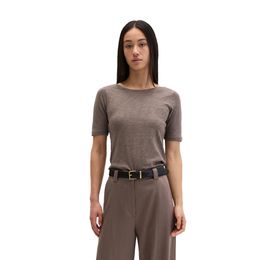 Marc O'Polo T-Shirt MARC O'POLO "aus softem Slub-Jersey", Damen, Gr. L, chalky braun, Obermaterial: 100% Baumwolle, unifarben, Basic, regular fit, U-Boot-Ausschnitt, normaler Saum, Shirts T-Shirt