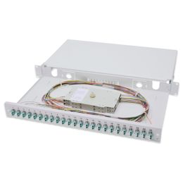 Digitus LWL Splei&szlig;box, 1HE, best&uuml;ckt, 24x LC DX, OM3