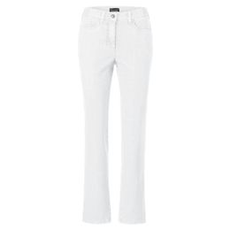 Regular-fit-Jeans GOLDNER "Kurzgr&ouml;&szlig;e Denimhose mit Stretchkomfort", Damen, Gr. 19, K-Gr, wei&szlig;, Obermaterial: 78% Baumwolle CO. 20% Polyester PES. 2% Elasthan EL., normal, Jeans, Ohne