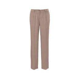 Stoffhose GOLDNER "Kurzgr&ouml;&szlig;e Hose mit G&uuml;rtelschlaufen in pflegeleichter Qualit&auml;t", Damen, Gr. 19, K-Gr, beige (taupe), Obermaterial: 88% Polyester PES. 12% Elasthan EL., festlich, Hosen Stoffhose, Mit sch&ouml;nem, flie&szlig;endem Fall