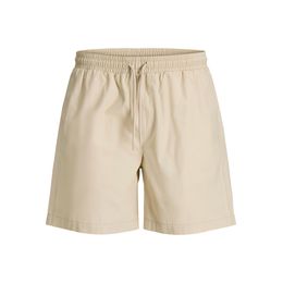 Jack & Jones Jogginghose JACK & JONES "JPSTJAIDEN DREW JOGGER SHORTS REG", Herren, Gr. L, N-Gr, pumice stone, angeraute Sweatware, Obermaterial: 100% Baumwolle, unifarben, regular fit kniefrei, Hosen Jogginghose, mit elastischem Bund