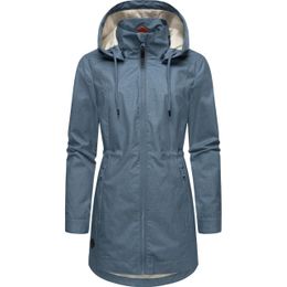Kurzmantel Ragwear "Dakkota II", Damen, Gr. M (38), blau, Obermaterial: 100% Polyester. Innenfutter: 100% Polyester, tailliert ca. Mitte Oberschenkel, hoch geschlossener Ausschnitt, mit Kn&ouml;pfen,verstellbar Rippstrickb&uuml;ndchen mit Druckkn&ouml;pfen,verstellbar, M&auml;ntel Kurzmantel, Wasserdichter Outdoormantel f&uuml;r die &Uuml;bergangszeit