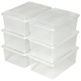 TecTake&reg; 6er-Set Schuhbox, mit Deckel, stapelbar, 33 x 23 x 12 cm