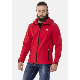 Cipo & Baxx Funktionsjacke CIPO & BAXX "CJ289", Herren, Gr. L, rot, Stoff, 100% Polyester, unifarben, regular fit normal, Jacken Funktionsjacke, im unifarbenen Look