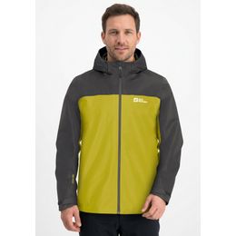 3-in-1-Funktionsjacke Jack Wolfskin "TAUBENBERG 3IN1 JKT M", Herren, Gr. S, gr&uuml;n (chartreuse), Obermaterial: 100% Polyester, normal, hoch geschlossener Ausschnitt, mit verstellbarem Klettverschluss, Jacken, 3in1, wasserdicht, winddicht, &Uuml;bergangsjacke