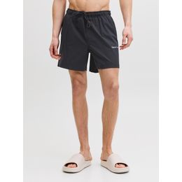 Jack & Jones Badeshorts JACK & JONES "JPSTMAUI NORREBRO SWIM SHORTS", Herren, Gr. XS, N-Gr, schwarz, Web, Polyester, unifarben, Badehosen Badeshorts