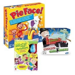 Spiele Bundle Pie Face Mister Pups Monopoly Geldregen Familienspiel Partyspiele