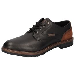 Schn&uuml;rschuh Lerros, Damen, Gr. 44, schwarz (schwarz, cognac), Leder, Schuhe Schn&uuml;rschuh, Business Schuh, Halbschuh, Schn&uuml;rschuh mit Blockabsatz
