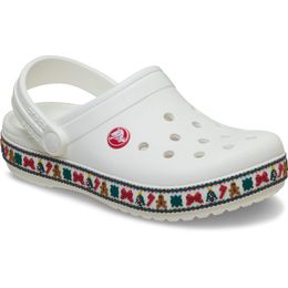 Clog Crocs "Crocband Holiday Clog", Damen, Gr. 37, wei&szlig;, Croslite&trade;, kontrastfarbene Details, Schuhe Clog, mit Kontrastbesatz