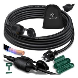 Kesser&reg; Verl&auml;ngerungskabel mit Schutzkappe Outdoor - f&uuml;r Innenbereich Au&szlig;enbereich - Verl&auml;ngerung Stromkabel &ndash; 230 V IP44 - Schutzkontakt Baustellenkabel Schutzkontaktstecker
