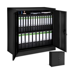 TecTake&reg; Aktenschrank, aus pulverbeschichtetem Stahl, 2 h&ouml;henverstellbare Einlegeb&ouml;den, 90 x 40 x 90 cm
