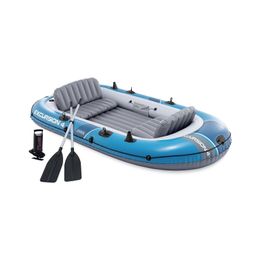 Intex 66324NP Schlauchboot Excursion 4 Set mit Paddel Luftpumpe 500kg Paddelboot