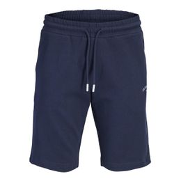 Jack & Jones Sweatshorts JACK & JONES "JPSTGORDON COLLEGE SWEAT SHORTS MID", Herren, Gr. L, N-Gr, navy blazer, angeraute Sweatware, Obermaterial: 80% Baumwolle, 20% Polyester, unifarben, regular fit, Hosen Sweatshorts