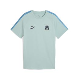 T-Shirt Puma "Olympique de Marseille KING T-Shirt Herren", Herren, Gr. L, modern mint luminous blau gr&uuml;n, Obermaterial: 100% Baumwolle. Rippe: 71% Baumwolle, 29% Polyester. Besatz: 100% Polyester, regular fit, Rundhals, Shirts T-Shirt
