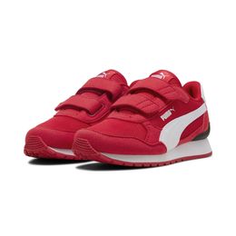 Sneaker Puma "ST Runner v4 Mesh Sneakers Kinder", M&auml;dchen, Gr. 28.5, for all time rot wei&szlig; schwarz, Obermaterial: Textil, Synthetik. Futter: Textil. Innensohle: Textil. Laufsohle: Gummi, Schuhe Sneaker