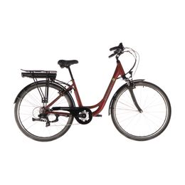 E-Bike SAXONETTE "ADVANCED SPORT" Gr. 45, bordeaux, schwarz, Elektrofahrr&auml;der, 45cm, 28 Zoll (71,12cm), (mit integr. Akku), Elektrofahrrad f&uuml;r Alltag und Einkauf