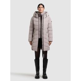 Steppmantel Khujo "DIER 2IN1 (EINSATZ HERAUSNEHMBAR)", Damen, Gr. L, dusty beige, 100% Polyester, unifarben, regular fit, eingesetzt elastischer Bund mit Windstopper, M&auml;ntel Steppmantel