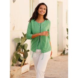 T-Shirt Casual Looks "Shirt-Set", Damen, Gr. 38, gr&uuml;n (apfel), 100% Polyester, unifarben, Rundhals, Shirts T-Shirt