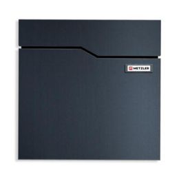 Metzler Briefkasten Hoffmann, austauschbares Namensschild, 2-seitiges Zeitungsfach, abschlie&szlig;bar, B 370 x T 105 x H 370 mm, Stahl, anthrazitgrau RAL 7016