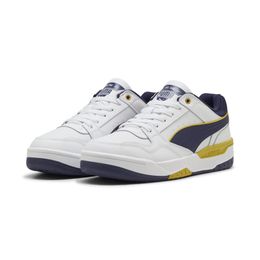 Puma Damen Sneaker "Rebound Retro Sneakers Erwachsene", Gr. 38wei&szlig; deep plum dazzling gelb lila, Obermaterial: Textil, Kuhleder, Synthetik. Futter: