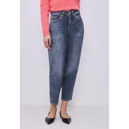 Loose-fit-Jeans Street One, Damen, Gr. 28, L&auml;nge 28, medium blau washed, Jeans, 82% Baumwolle, 15% Polyester, 3% Elasthan, unifarben, kn&ouml;chelfrei, Jeans, 5-Pocket-Style