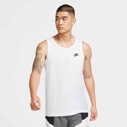 Tanktop Nike Sportswear "Men's Tank", Herren, Gr. S, wei&szlig; schwarz, Obermaterial: 100% Baumwolle, Rundhals, Tops Tanktop, &auml;rmelloses Design, sportlicher Stil, Rundhalsausschnitt