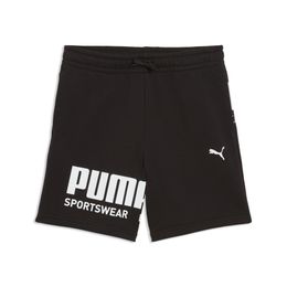 Sporthose Puma "Puma Sport Graphic Shorts Jungen", M&auml;dchen, Gr. 164, Normalgr&ouml;&szlig;en, schwarz, Obermaterial: 68% Baumwolle, 32% Polyester. Tasche &ndash; Oben: 100% Baumwolle, unifarben, regular fit, Hosen Sporthose